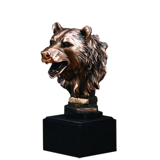 Roaring Bear Head Trophy - 8" | Animal Trophies | Cheap Sports Trophies